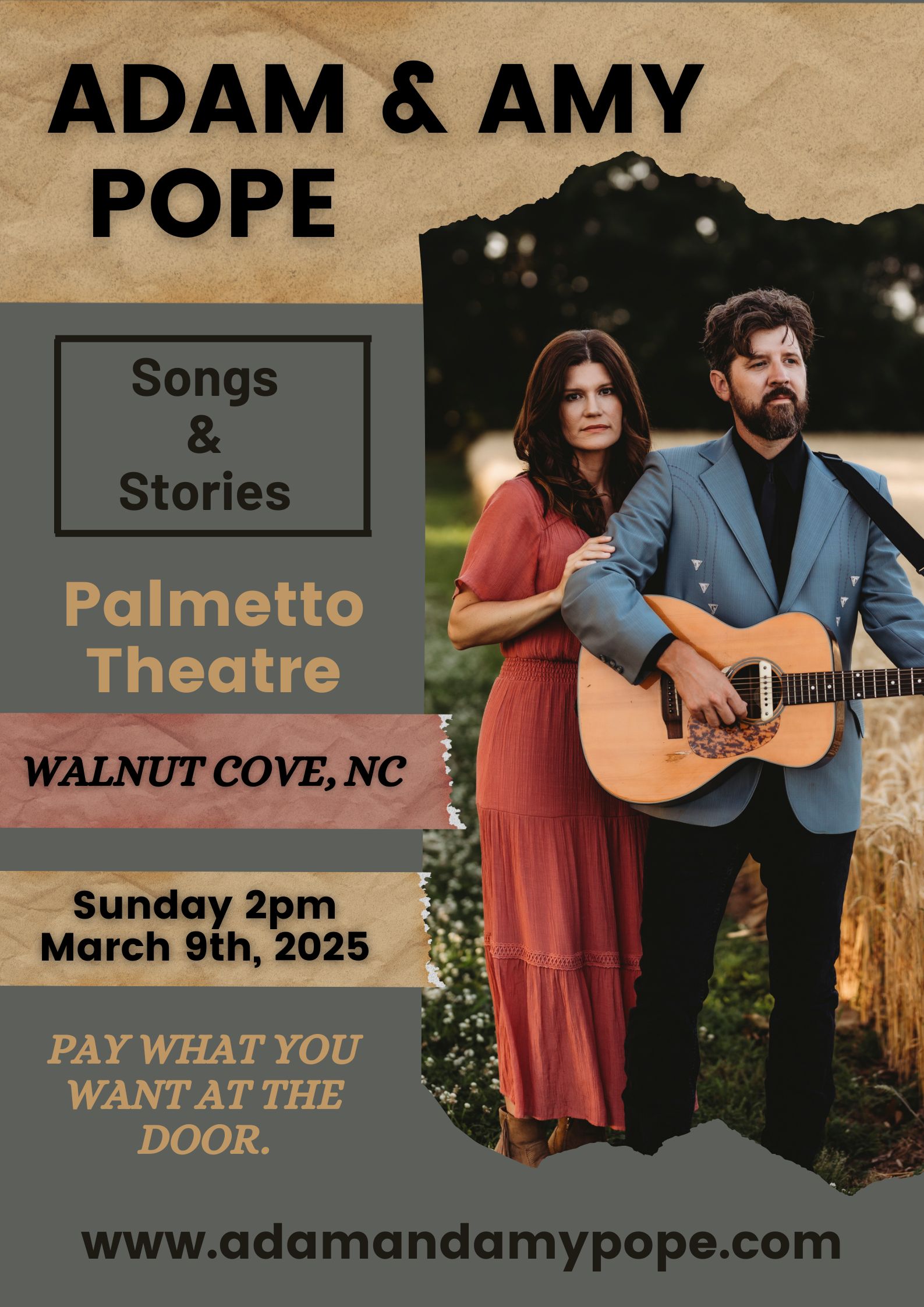 Adam & Amy Pope Songs and Stories - Palmetto Theatre of Walnut Cove